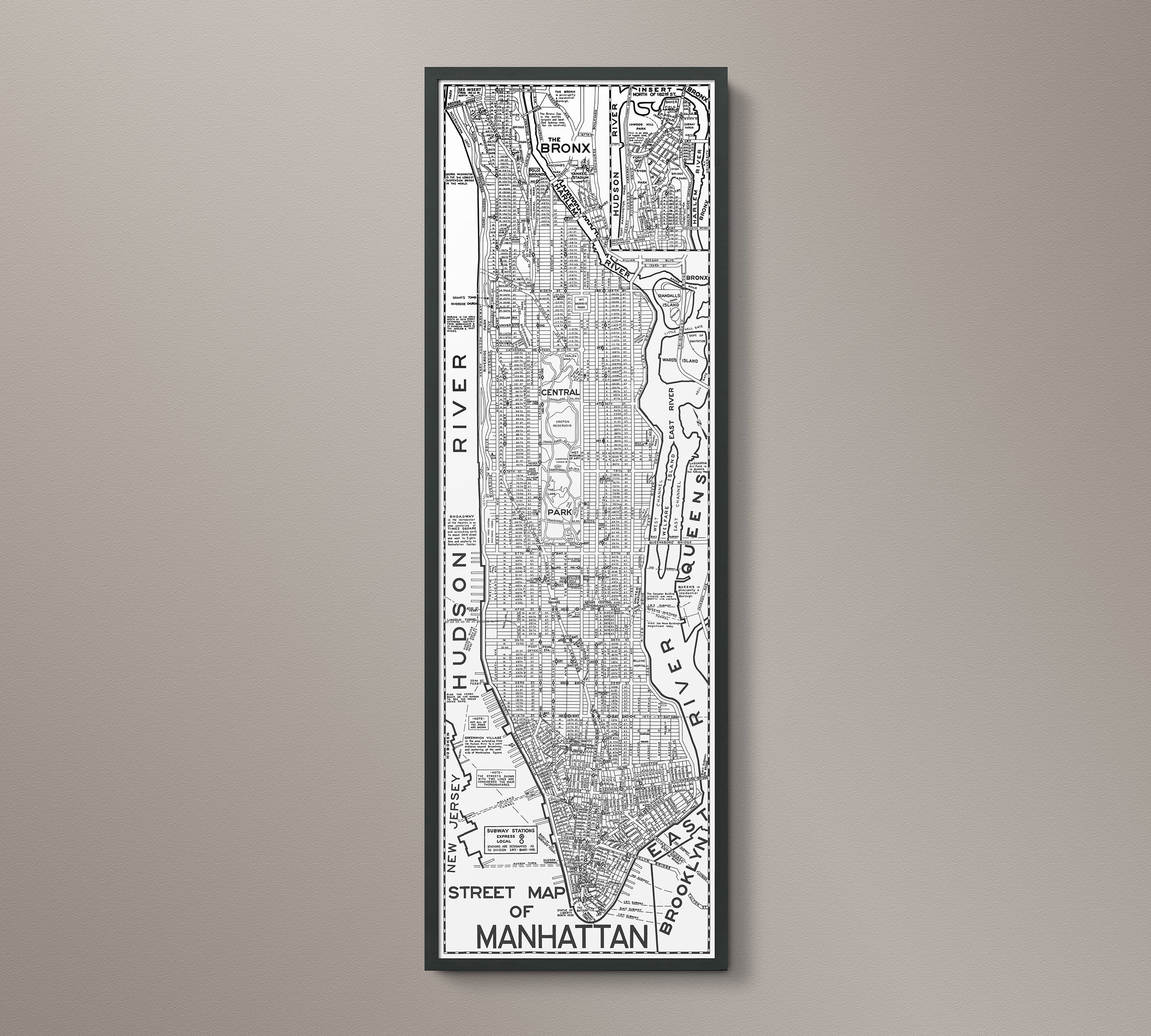 Street Map Of Manhattan 1955 – Art Circa