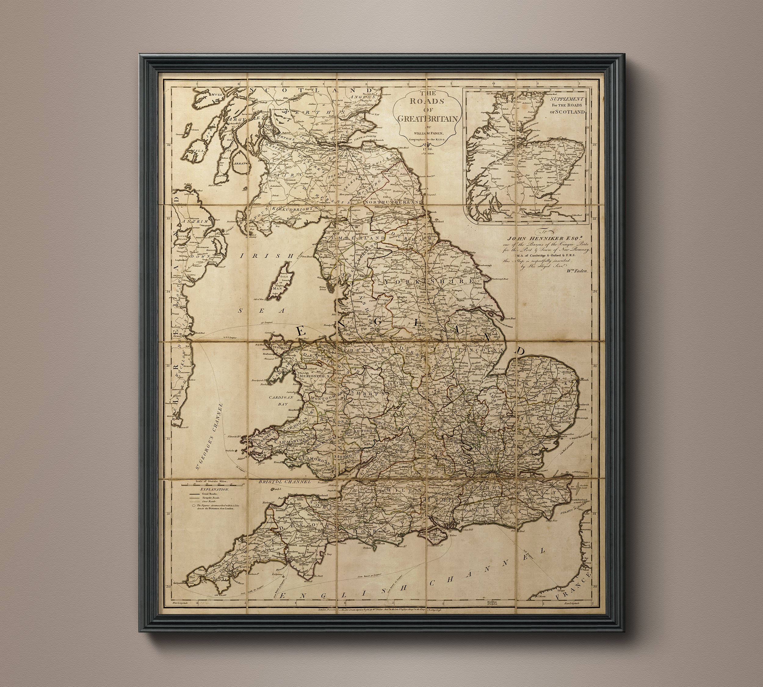 1786 Map of Great Britain – Art Circa