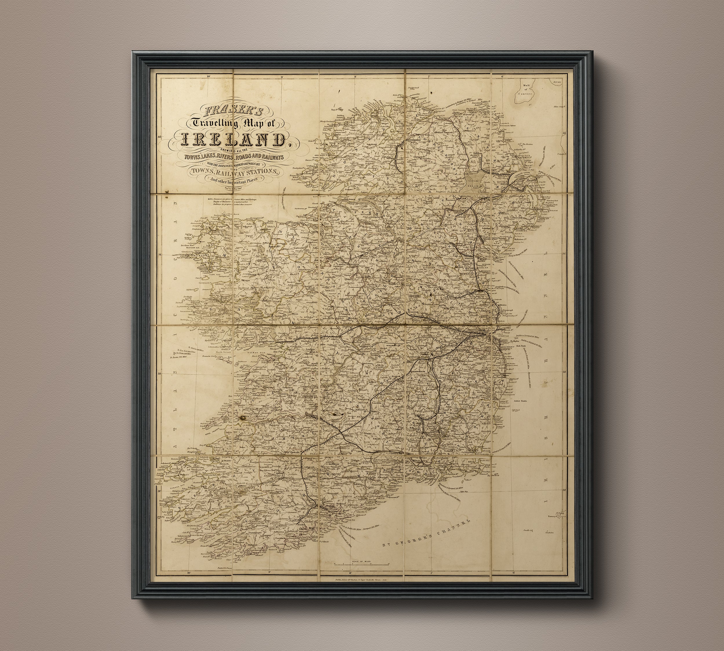 1852 Map of Ireland – Art Circa