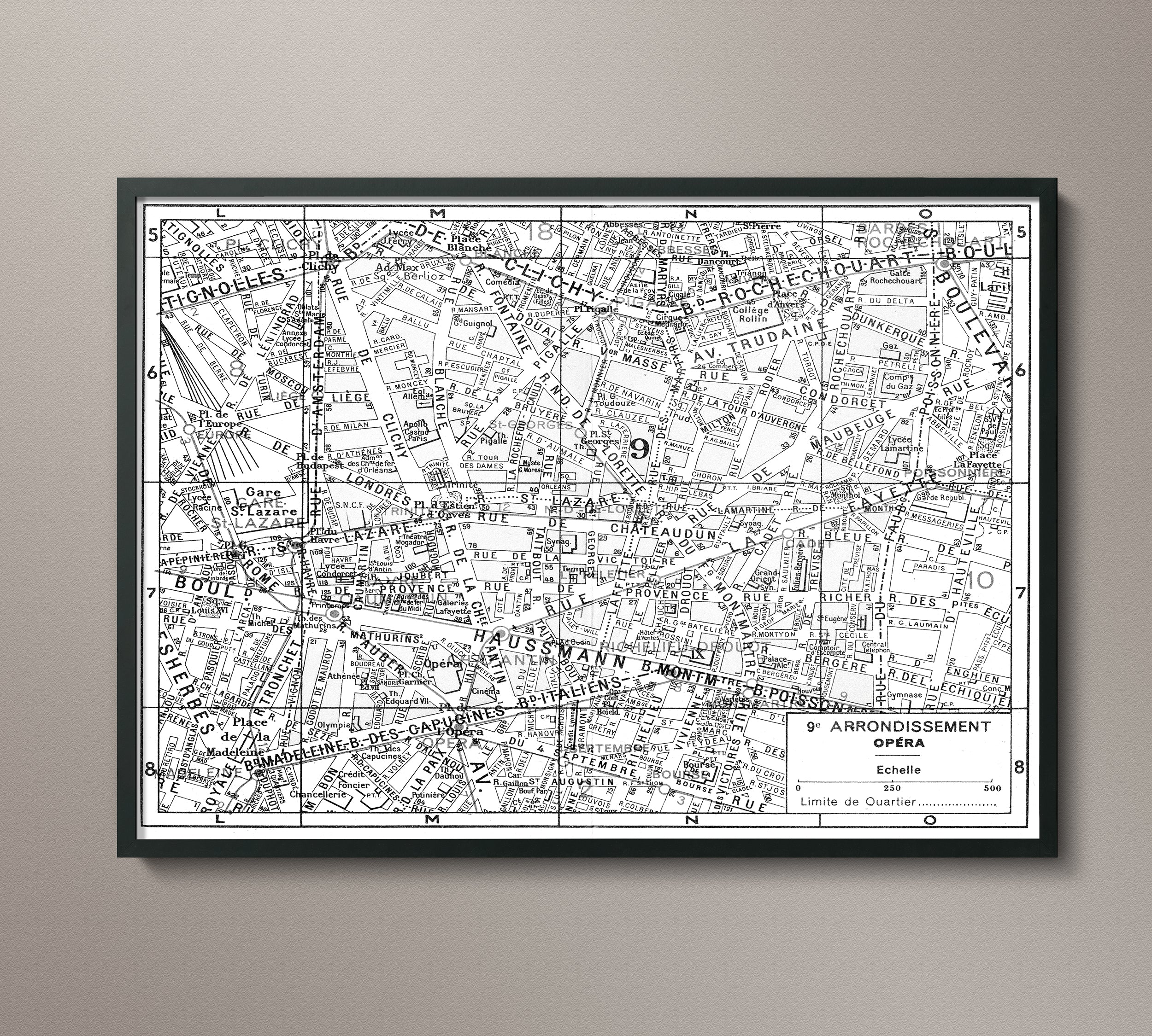 Paris 9th Arrondissement Map - Opera – Art Circa