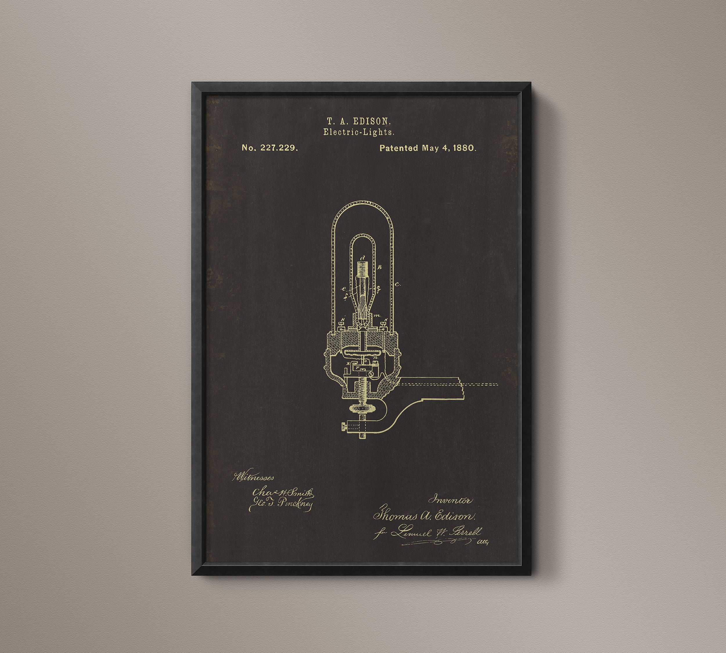 Edison Lightbulb Patent Document - 3 – Art Circa
