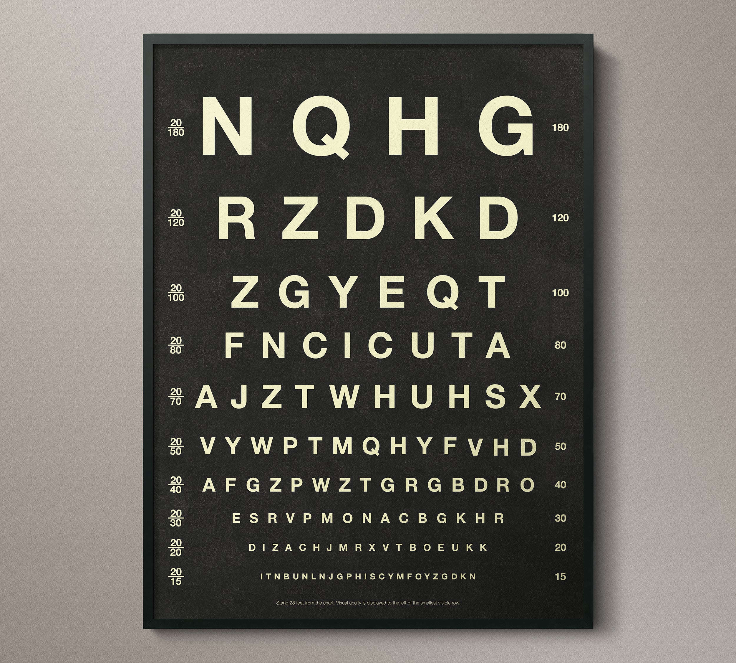 Vintage Eye Chart - Letters – Art Circa
