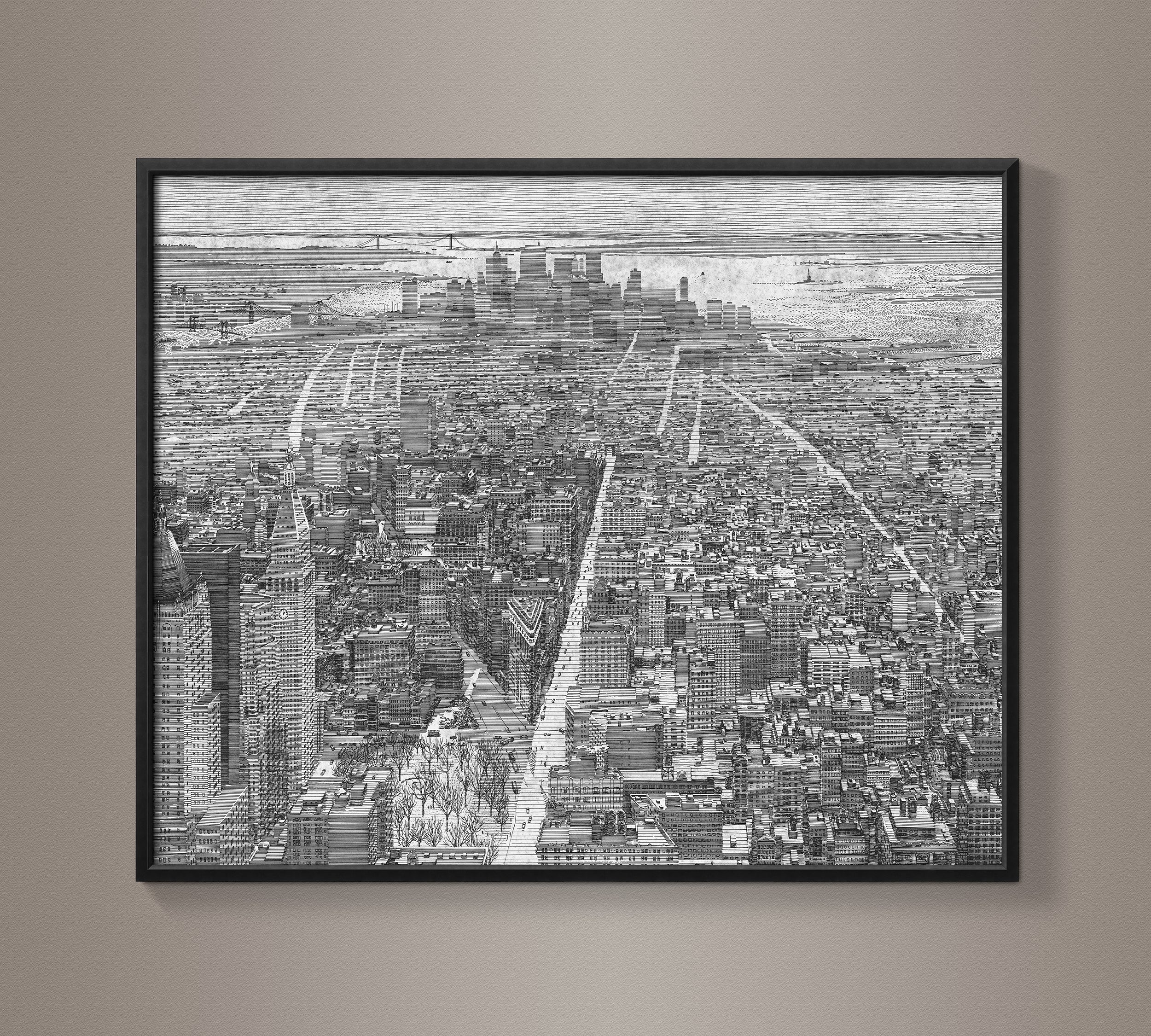 Map of Lower Manhattan - Line Sketch – Art Circa