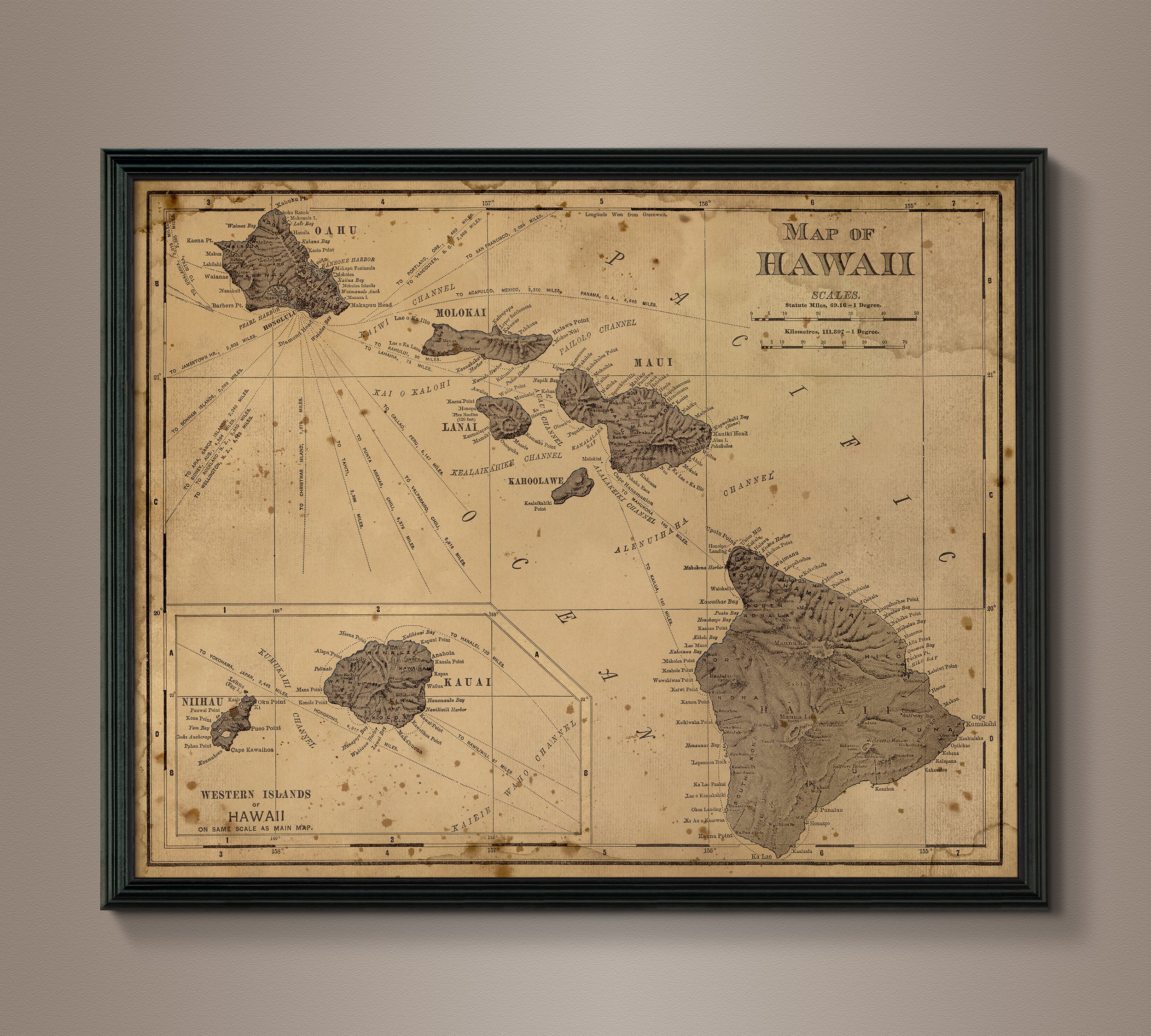 Circa 1896 Hawaii Map – Art Circa