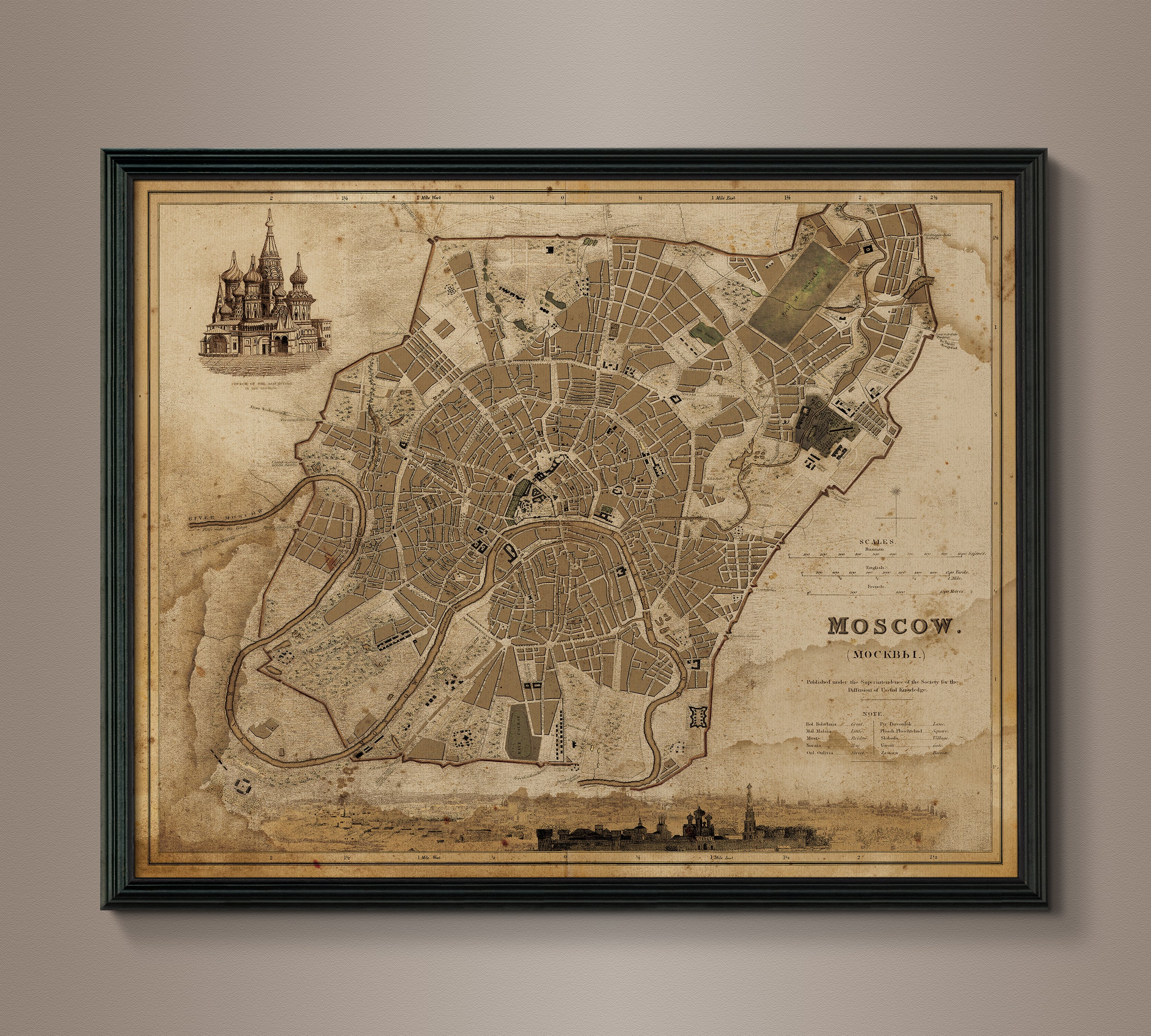 Circa 1836 Moscow Map – Art Circa