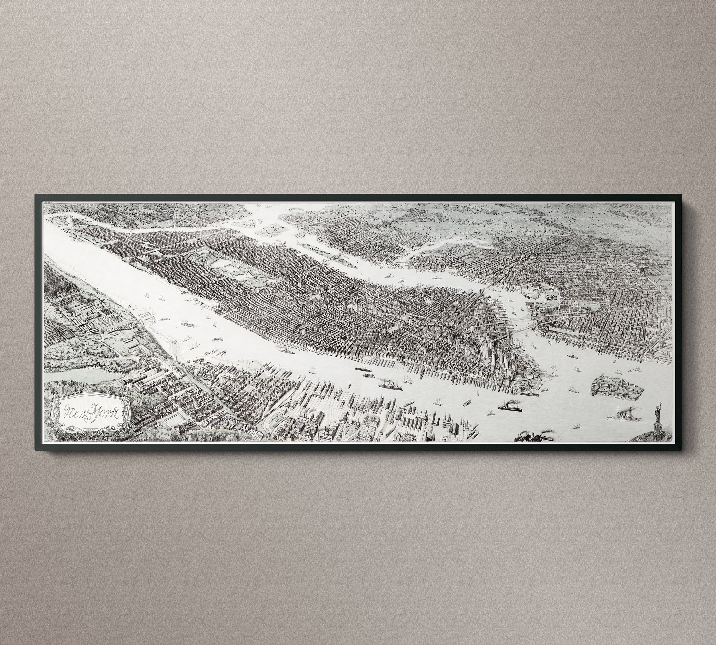 1908 Map of New York City – Art Circa