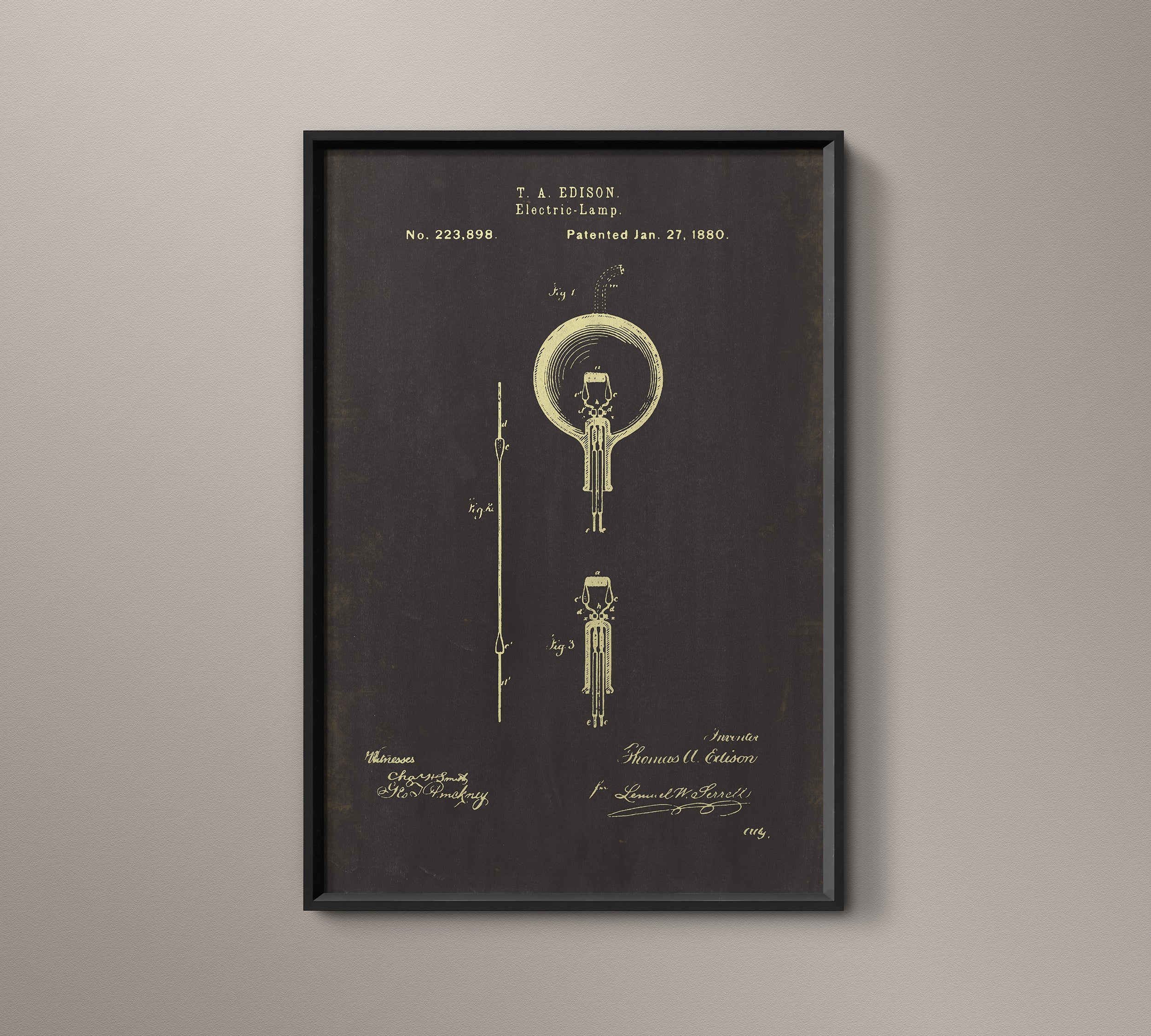 Edison Lightbulb Patent Document - 1 – Art Circa