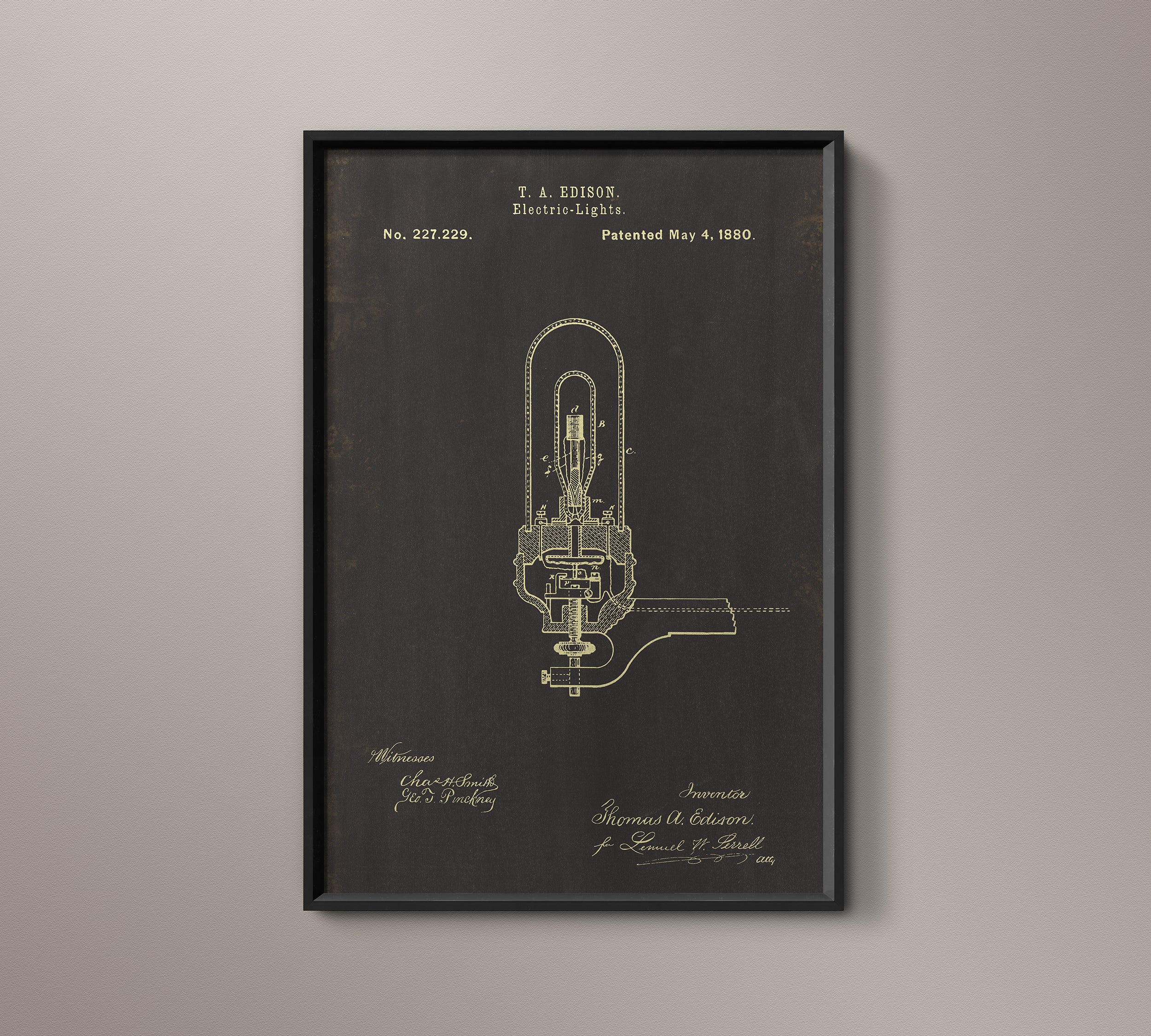 Edison Lightbulb Patent Document - 3 – Art Circa