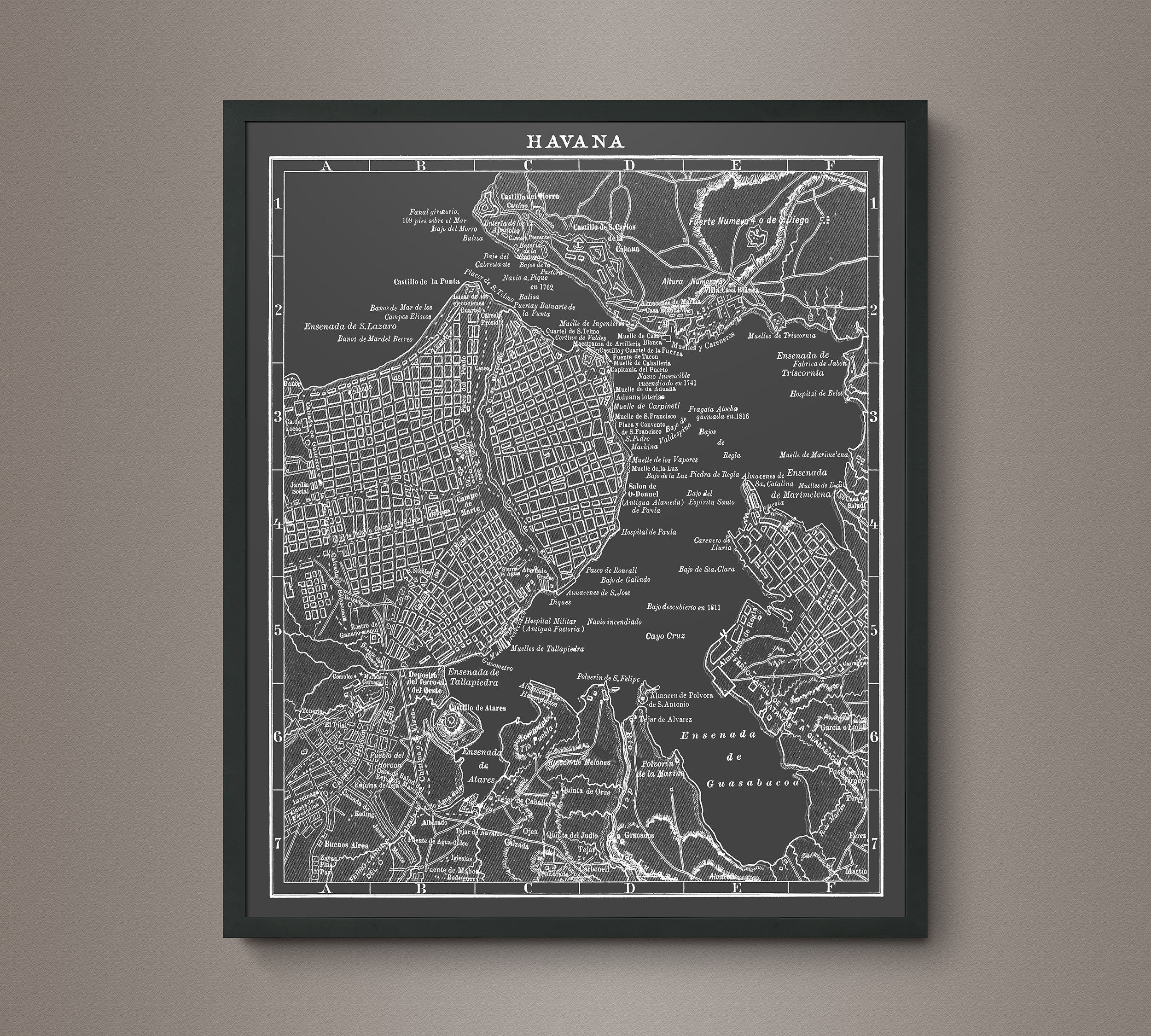 1880s Lithograph Map of Havana – Art Circa