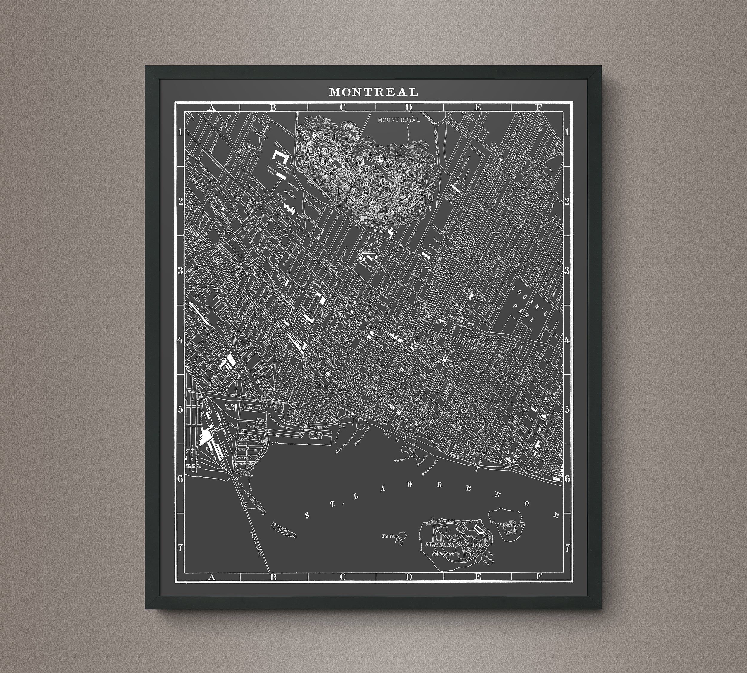 1900s Lithograph Map of Montreal – Art Circa