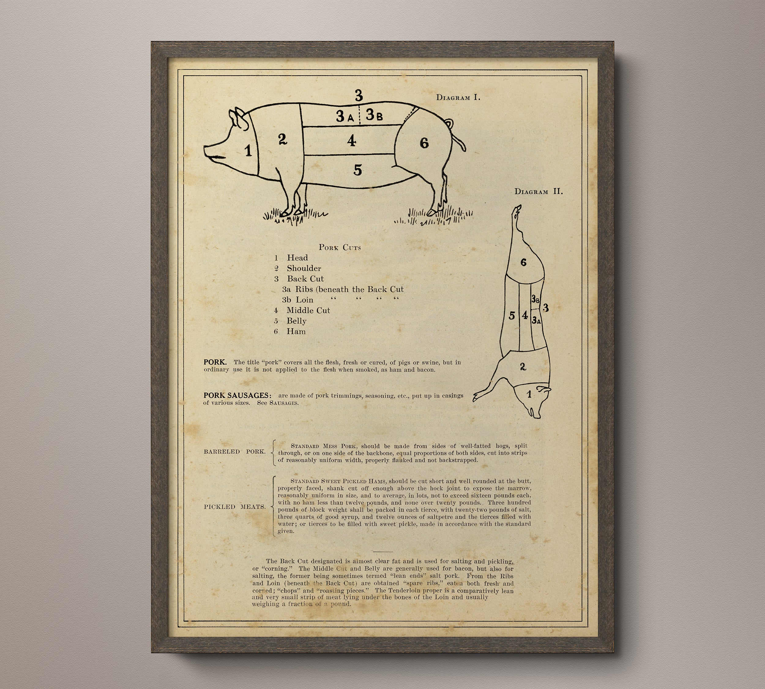 Vintage Butcher Chart - Pig – Art Circa