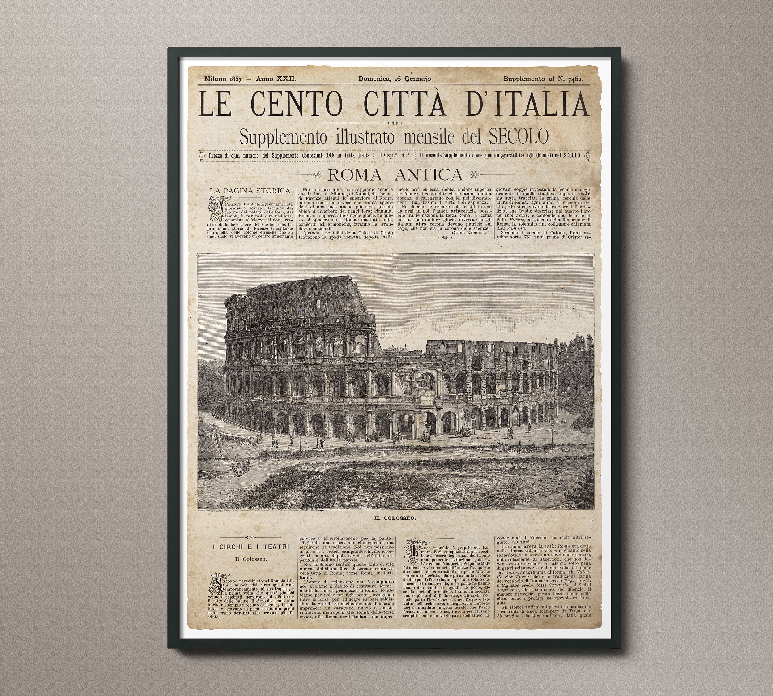 Vintage Italian Newspaper - Roma Antica Full Cover 2 – Art Circa