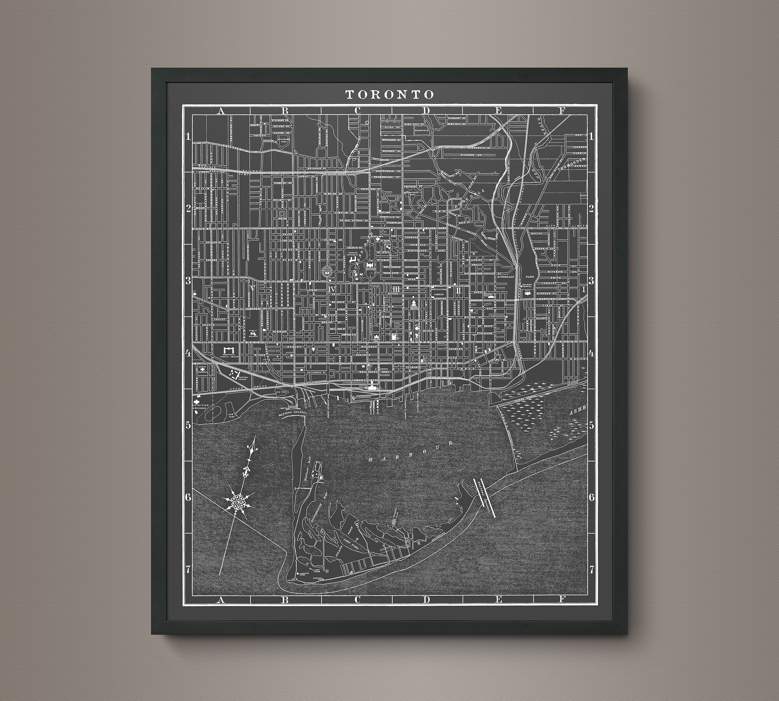1900s Lithograph Map of Toronto – Art Circa