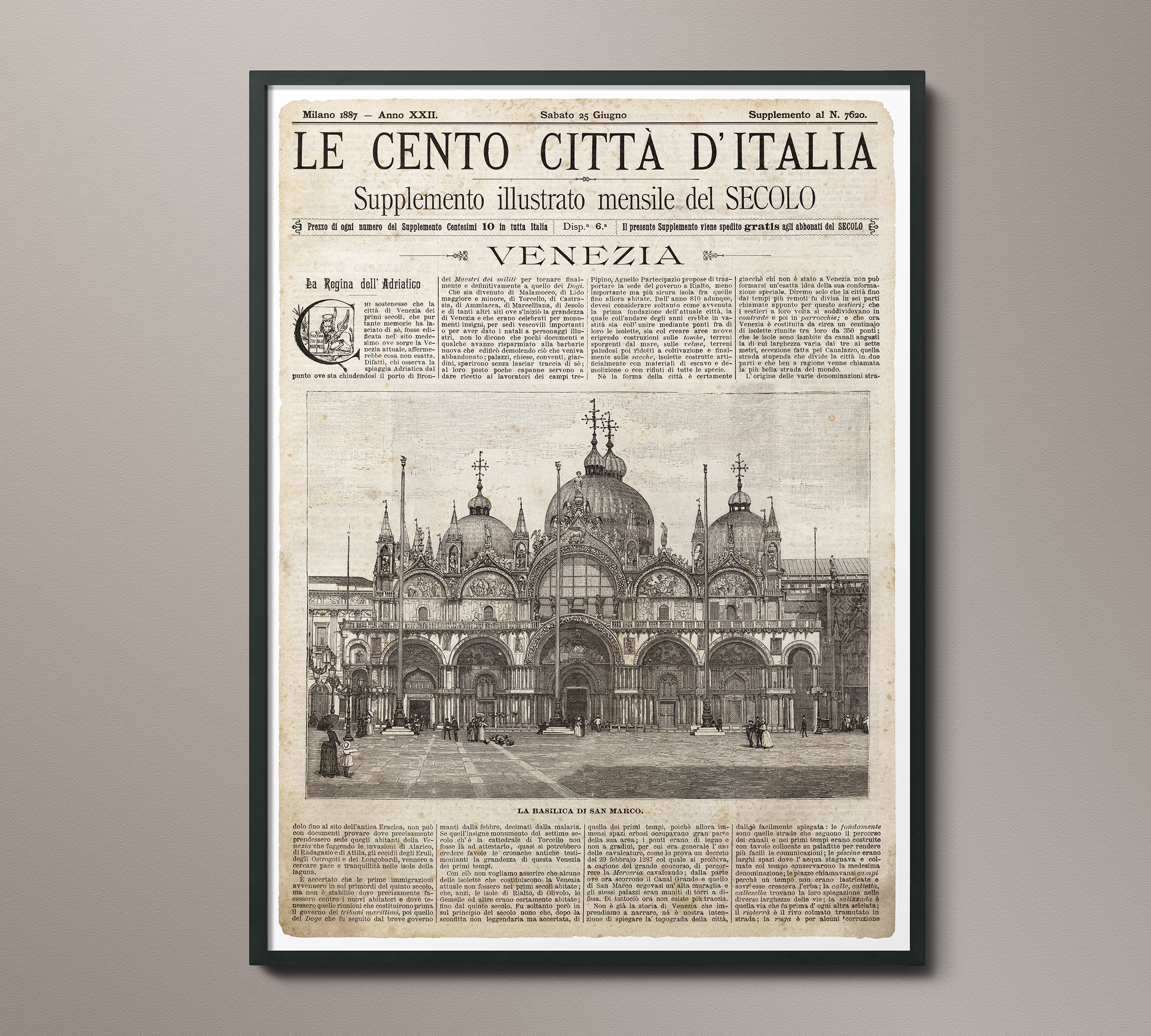Vintage Italian Newspaper - Venezia Full Cover 1 – Art Circa