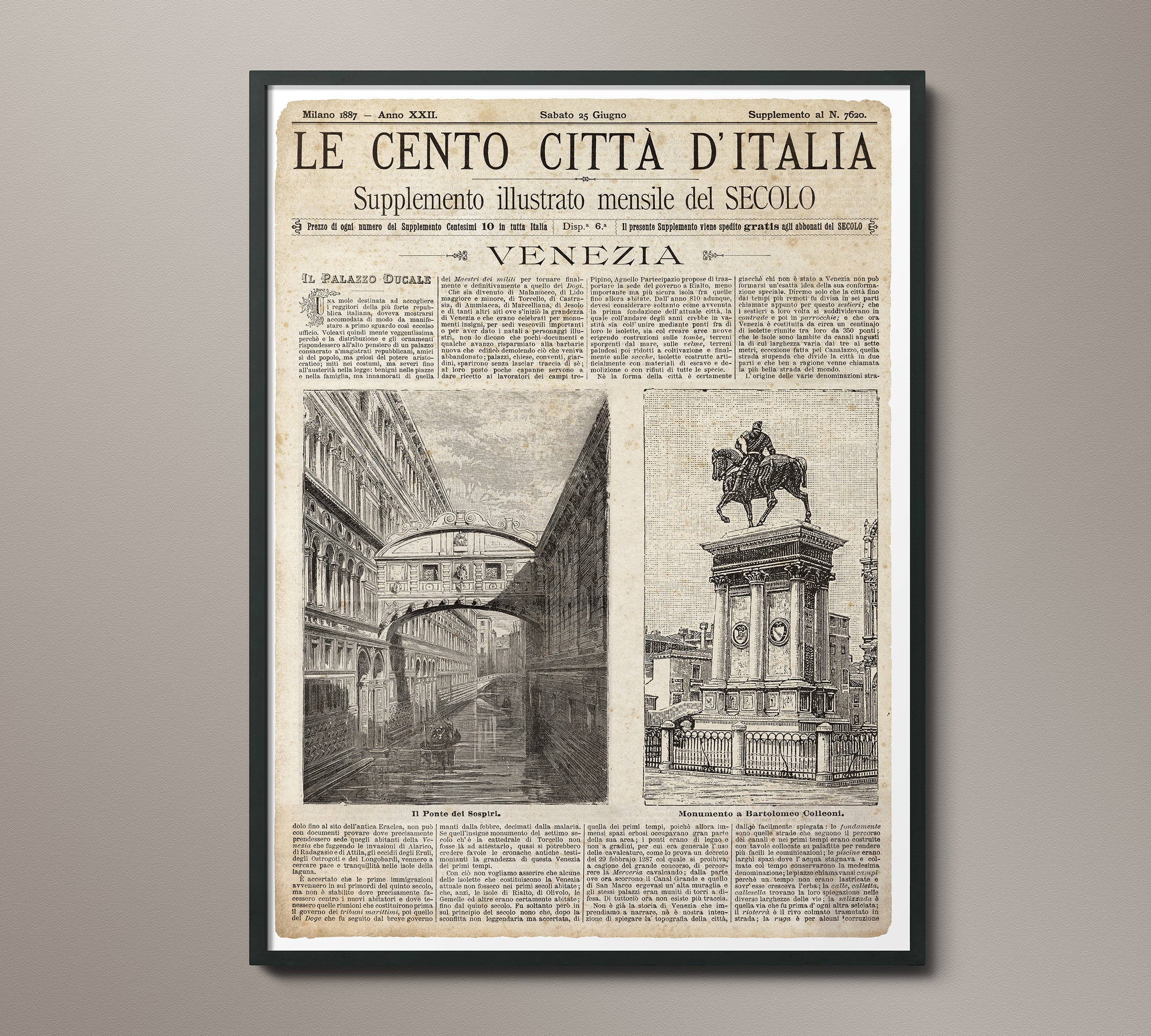 Vintage Italian Newspaper - Venezia Full Cover 2 – Art Circa