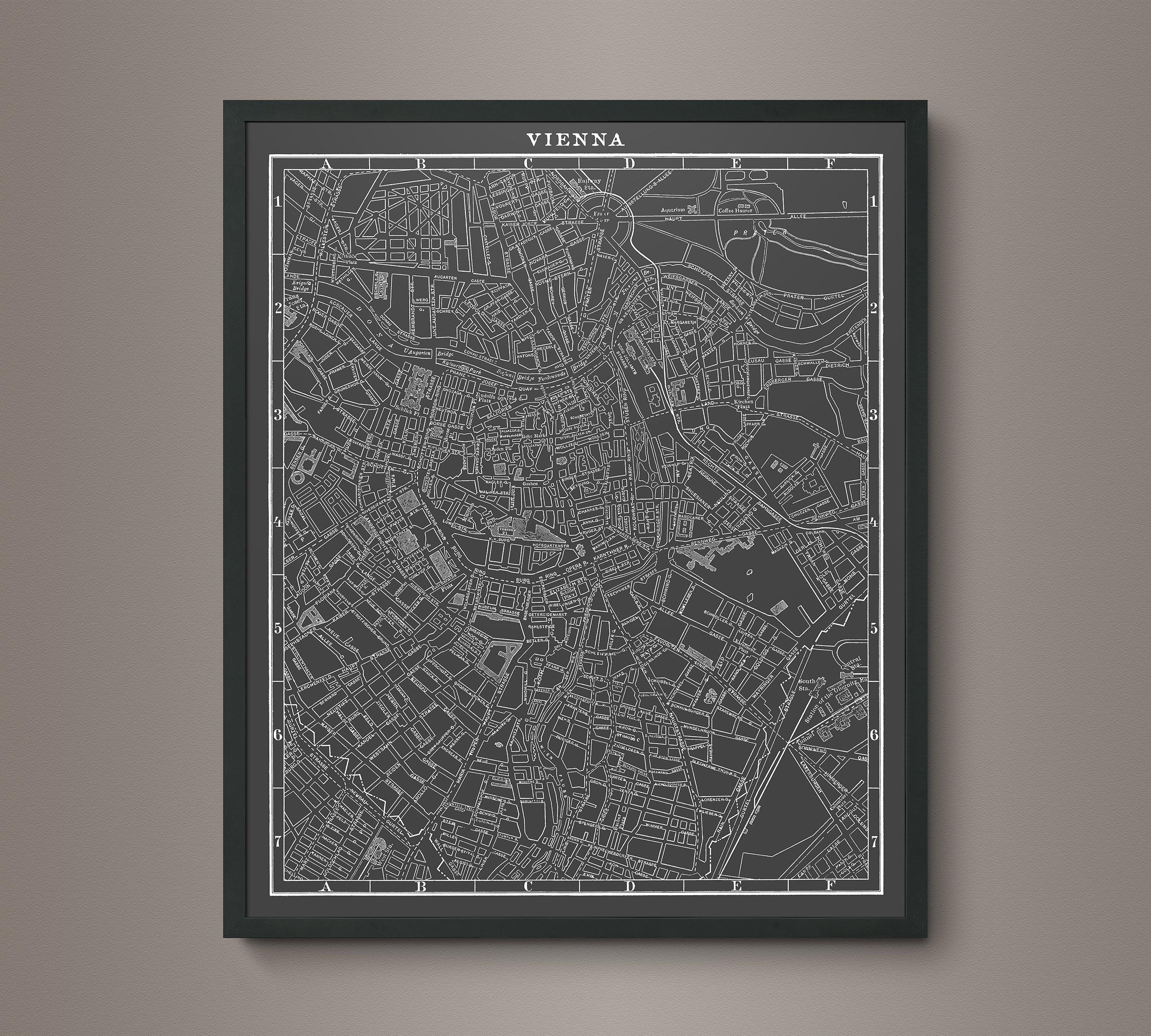 1900s Lithograph Map of Vienna – Art Circa